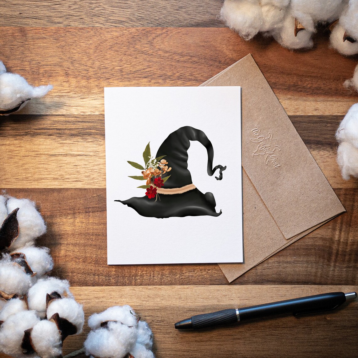Witch Hat Card With Envelope-cottagecore Witch-vintage - Etsy