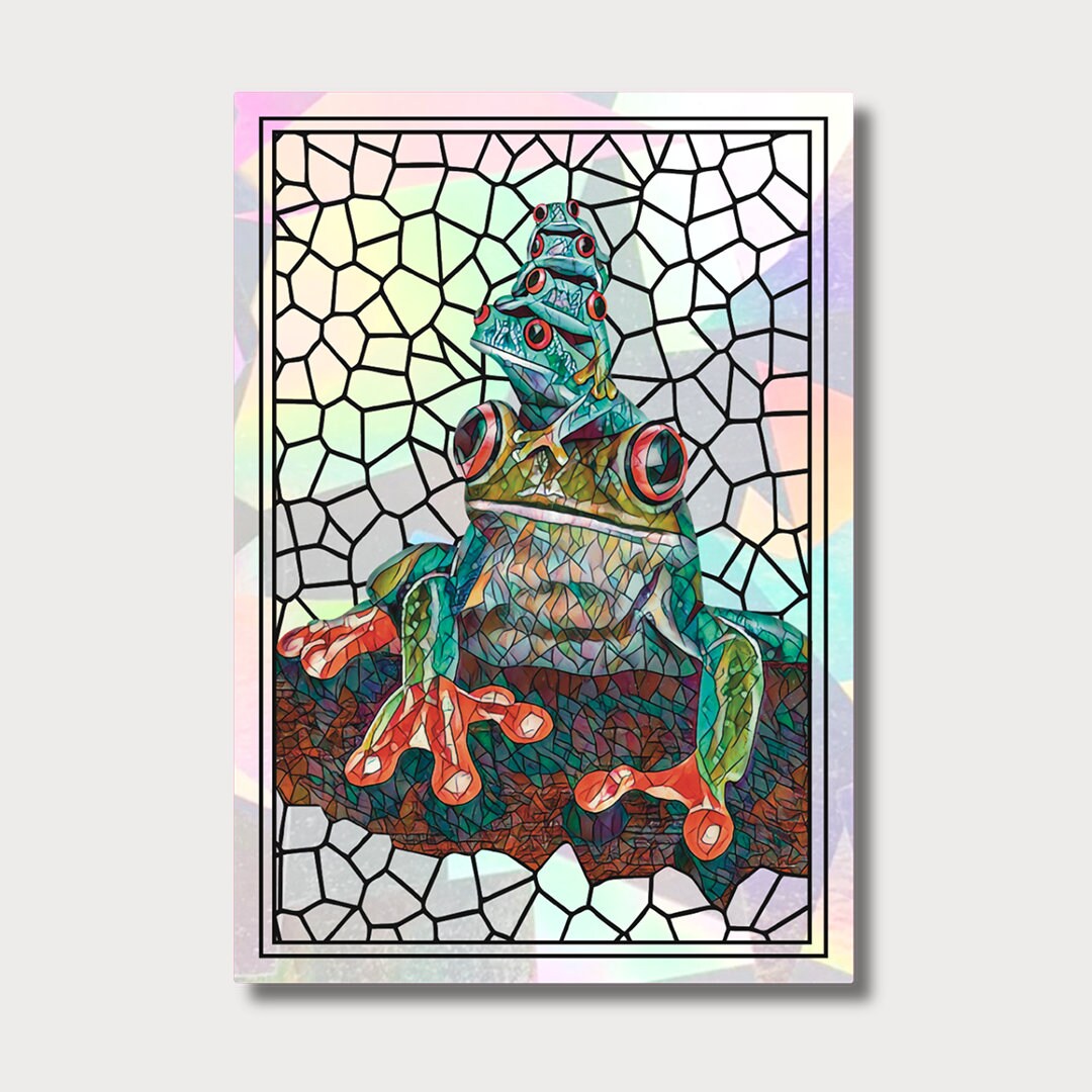 Frog Pile Stained Glass Suncatcher Sticker Window Sticker Decal Prism ...
