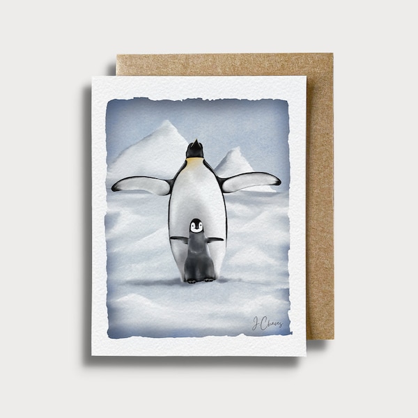 Penguin Card - Etsy