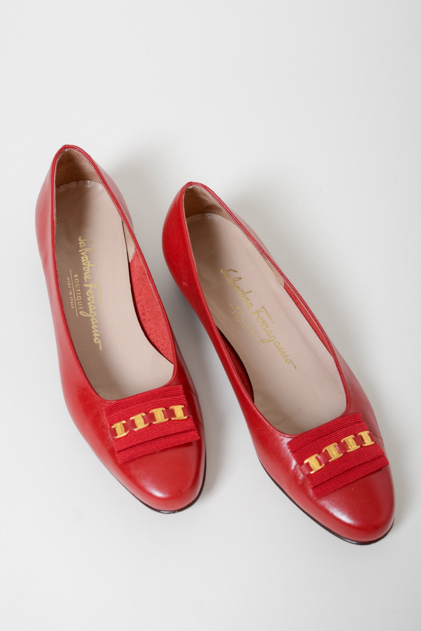 Vintage Designer 80s Ruby Red Ballet Flats / 7B - Etsy