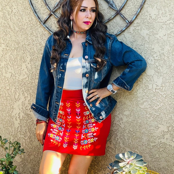 Embroidered Skirt - Etsy