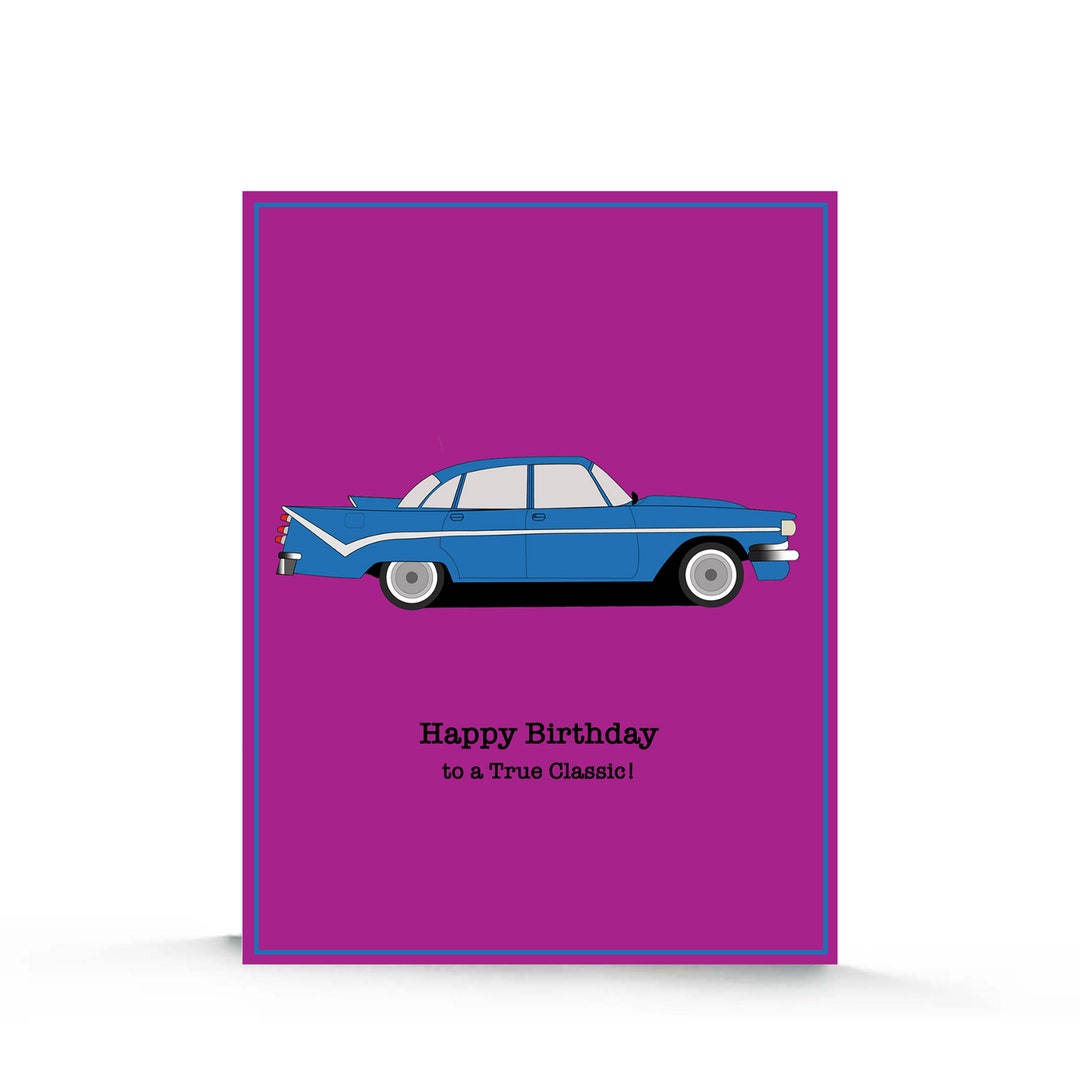 Classic Car Birthday Card Vintage Car Automobile Card Birthday Card for ...