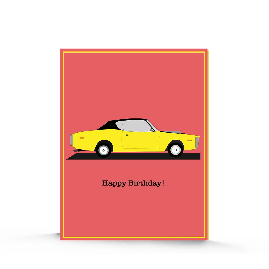 Classic Car Birthday Card Vintage Car Automobile Card Classic Charger ...