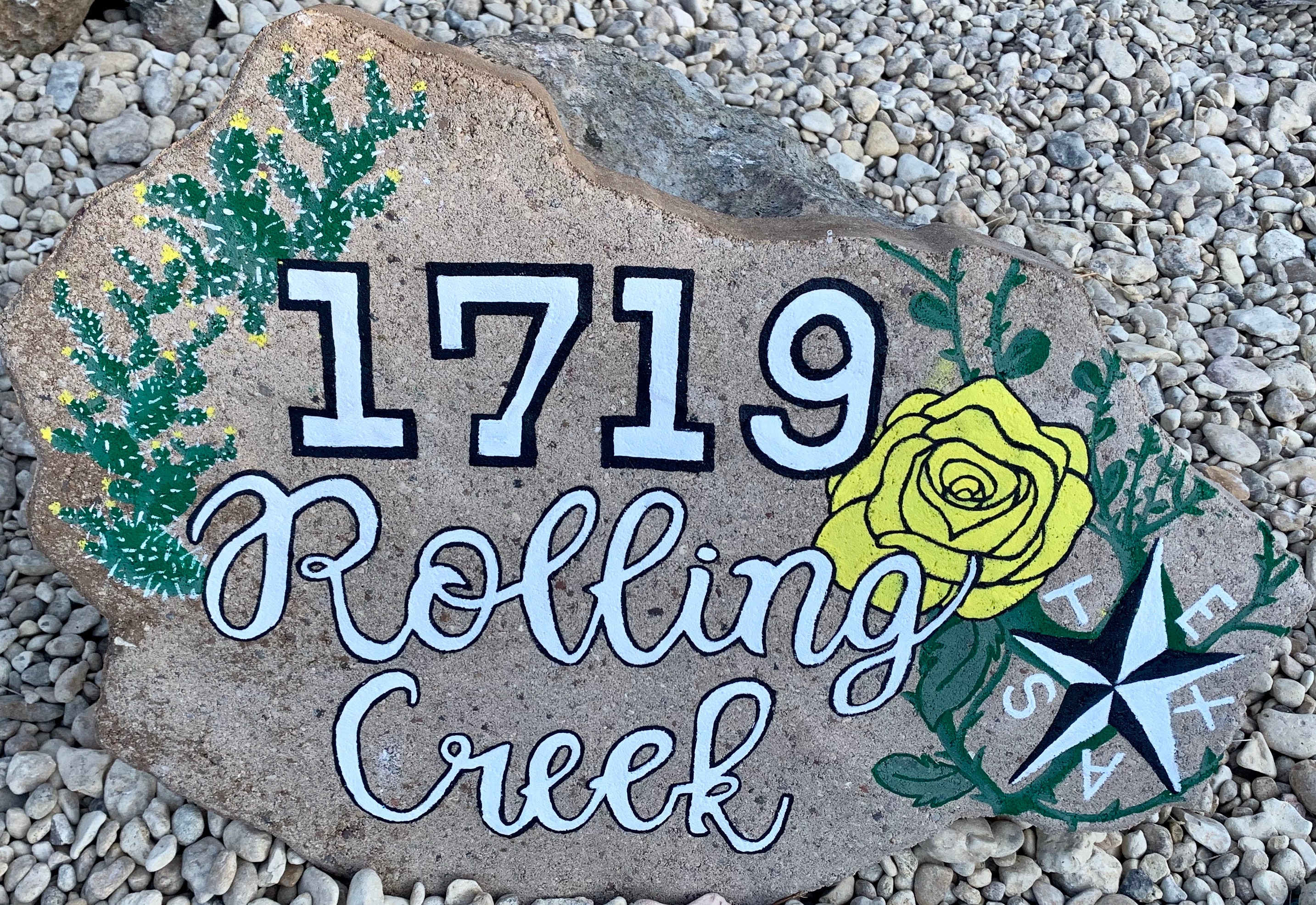 Custom Hand Painted Address Stone - Etsy