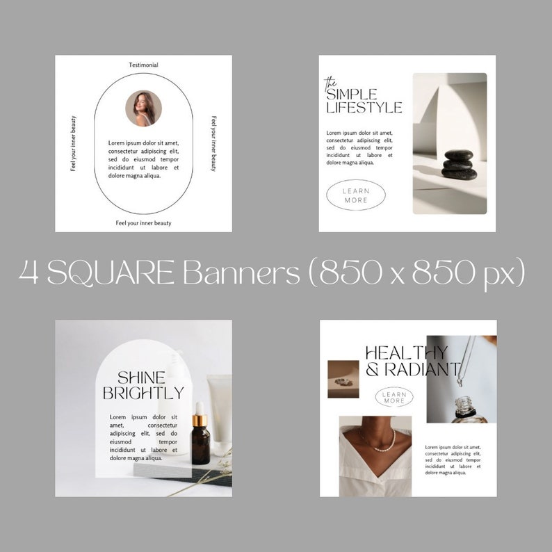 Simple Aesthetic Website Banner Template | Editable Website Banner Set ...