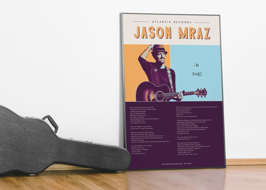 A3 Music Poster Song Lyric Print Jason Mraz I'm - Etsy