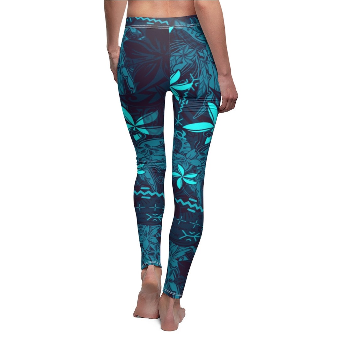 Hawaiian Samoan Poly Tribal Threads Women's Cut & Sew Casual Leggings ...