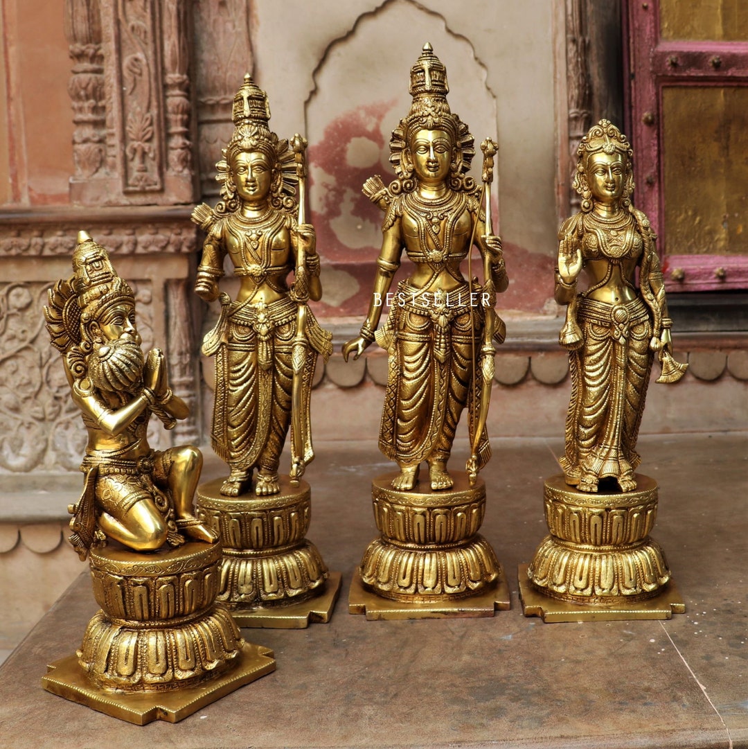 BESTSELLERINDIA Magnificent Big Brass Ram Parivar Set , Lord Ram Ji ...