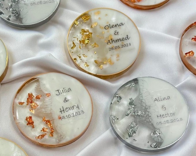 Personalized Epoxy Resin Magnet Wedding Engagement Henna Night Favors ...