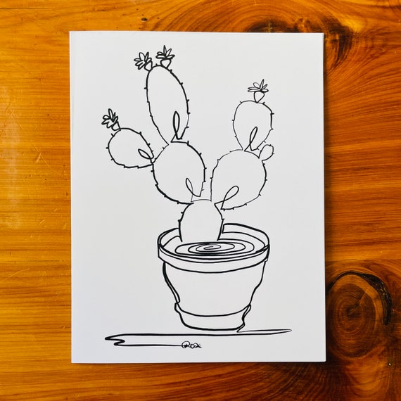 Prickly Pear Line Drawing