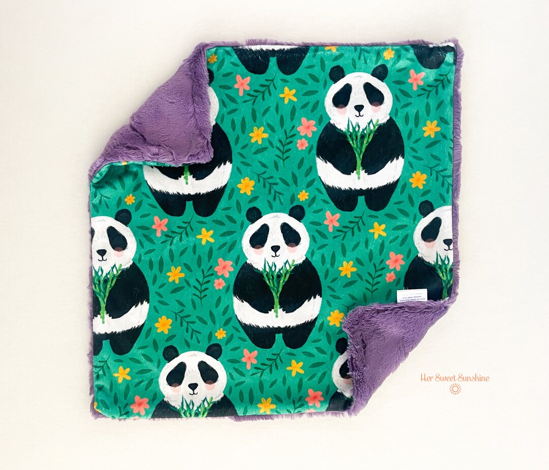 Whimsical Panda Baby Lovey Ready to Ship 16 by 16 in - Etsy