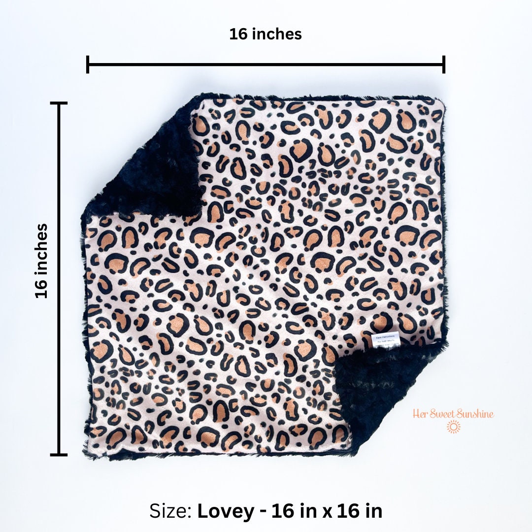 Leopard Print Baby Lovey | Ready to Ship | 16 by 16 in | Minky Lovey ...