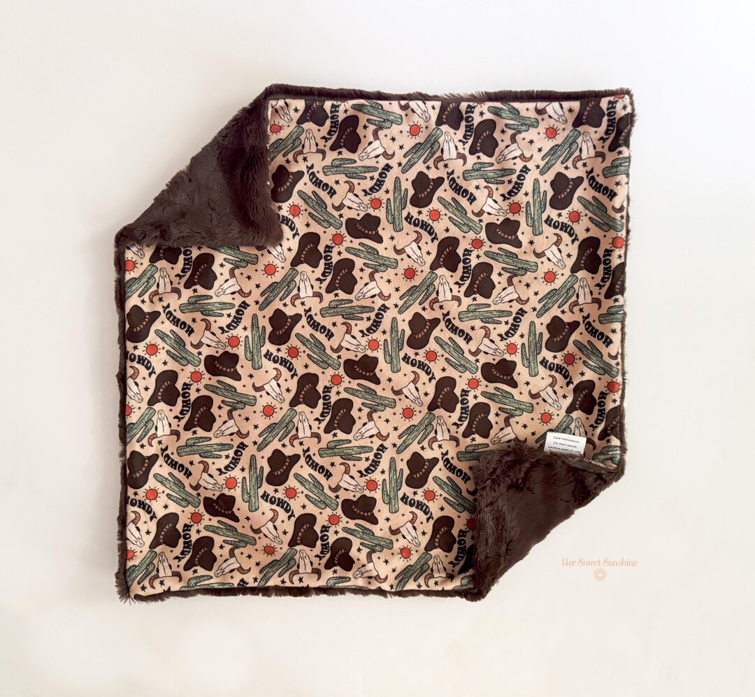 Howdy Cowboy Baby Blanket | Minky Custom Blanket | Security Blanket ...