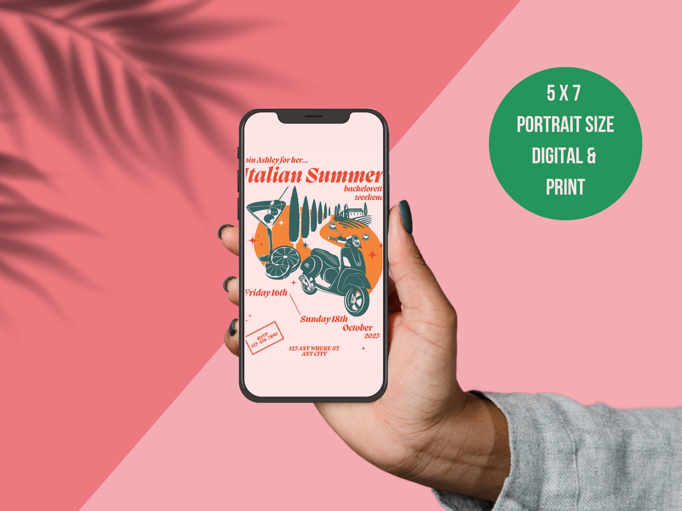 Italian Summer Bachelorette Invitation & Itinerary: Editable Canva ...