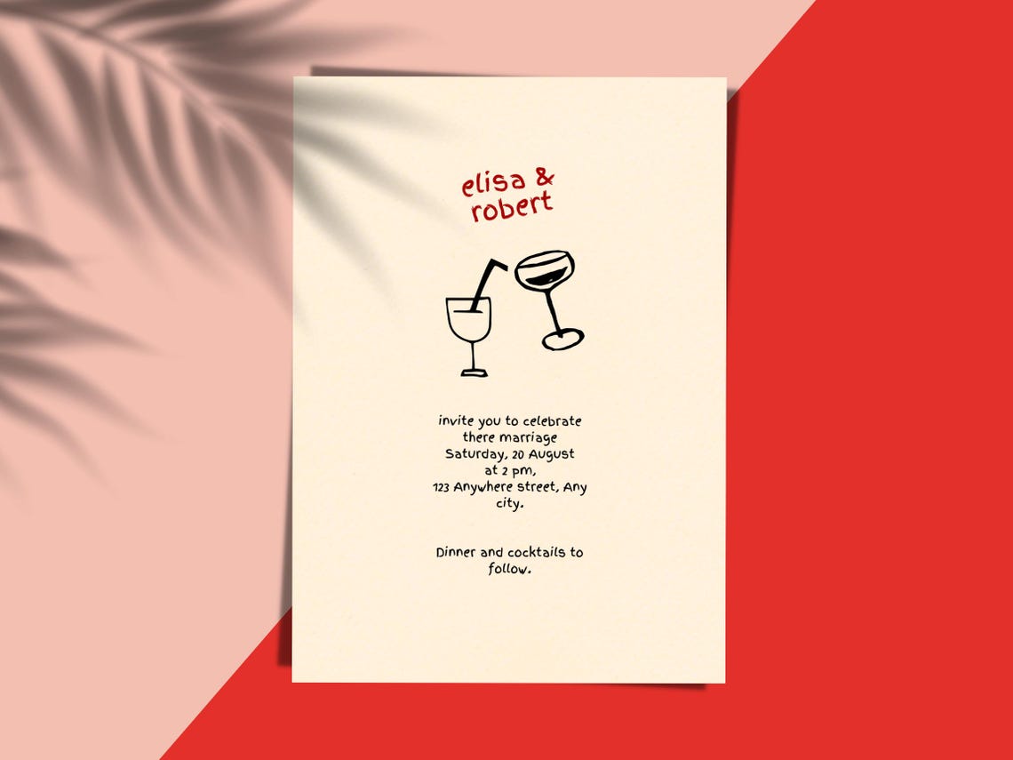 Table Setting Wedding Invitation | Template | Messy | Wine | Wedding ...