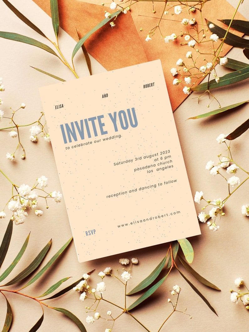Modern Magazine Wedding Invitation Template Editable Wedding Invite ...