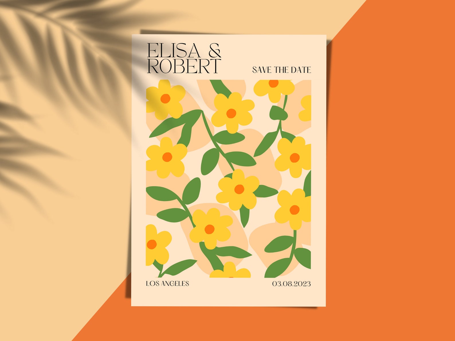 Modern Flower Market Wedding Invitation | Template | Editable | Floral ...
