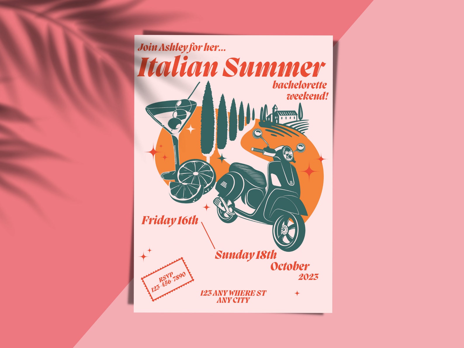Italian Summer Bachelorette Invitation & Itinerary: Editable Canva ...