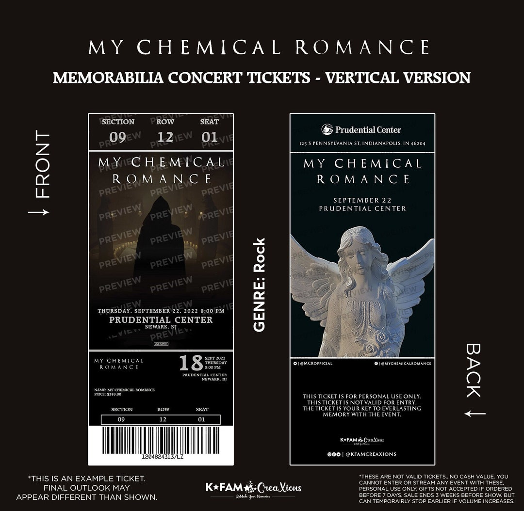 My Chemical Romance the Reunion Tour Customized Tickets - Etsy