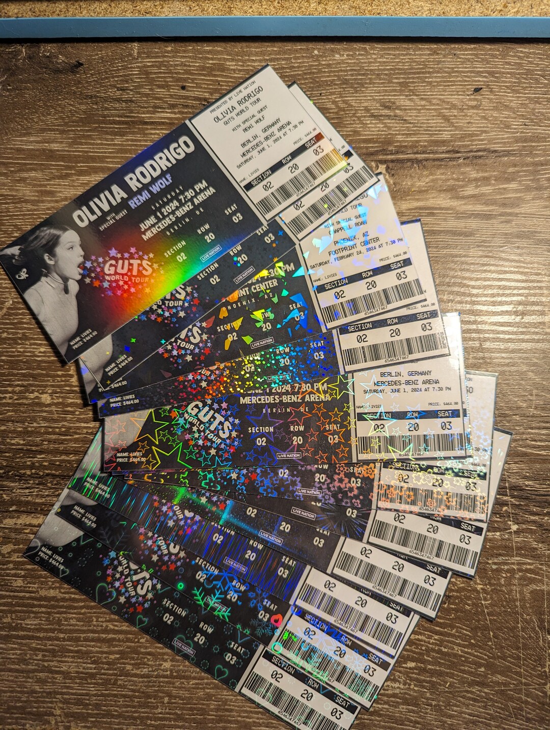 GUTS WORLD TOUR Olivia Rodrigo Customized Souvenir Ticket - Etsy UK