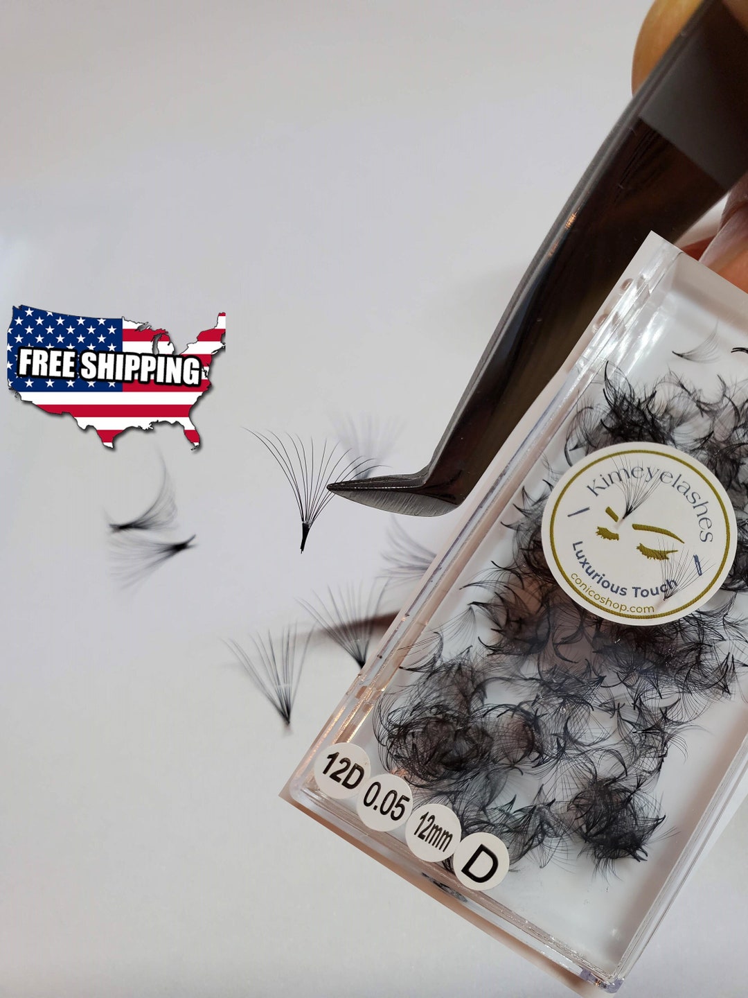 12D 500 Fans Premade Mega Volume Loose Fans C, D Curl 0.05. Handmade ...