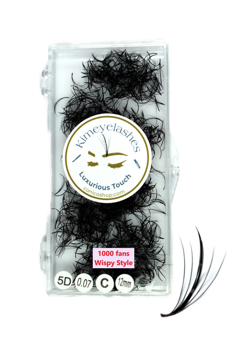 5D 7D Wispy Lashes 1000 Fans 0.07 Mixed Lengths Premade Volume Loose ...