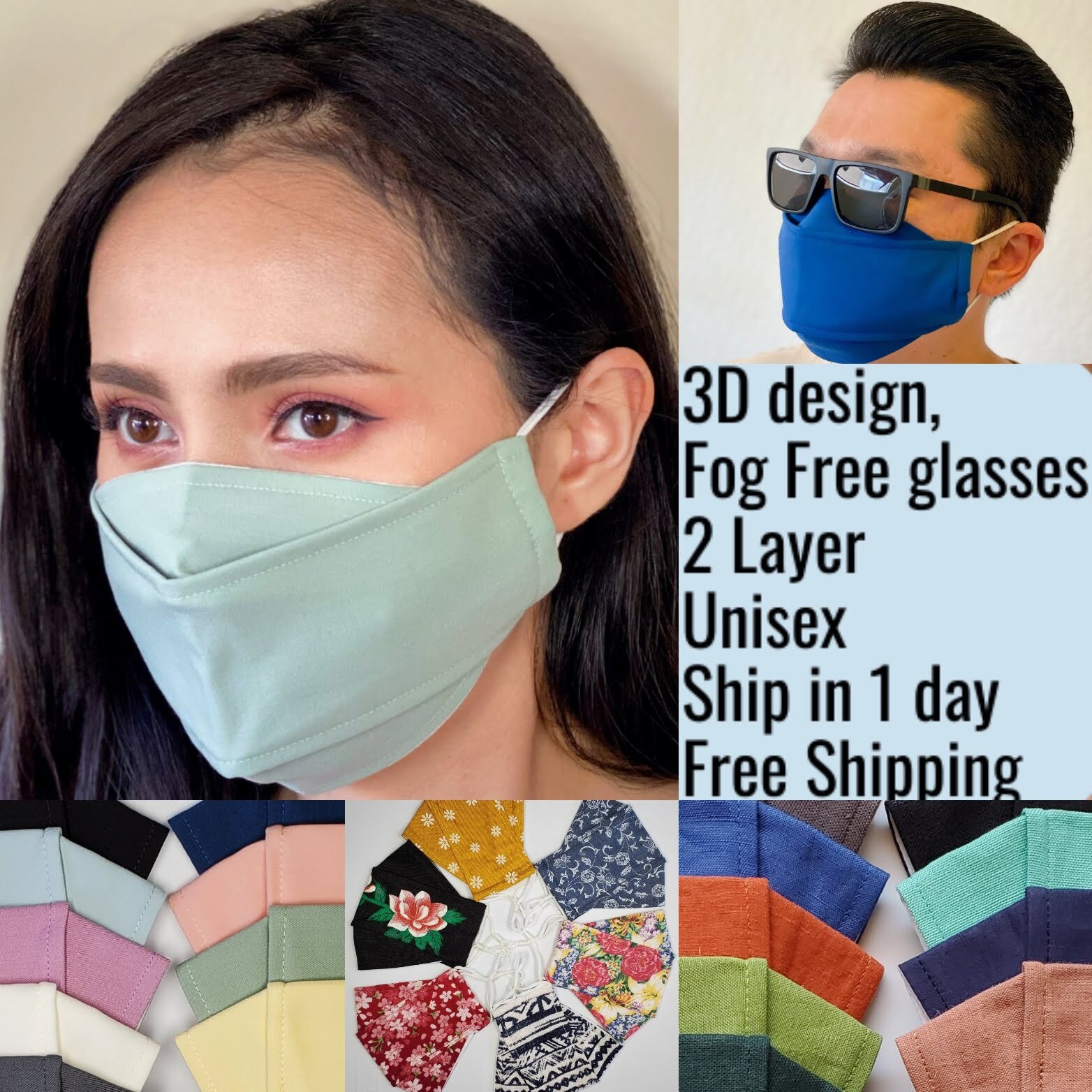 Neutral 3D Face Mask No Fog Design Gift for Mom Japanese - Etsy