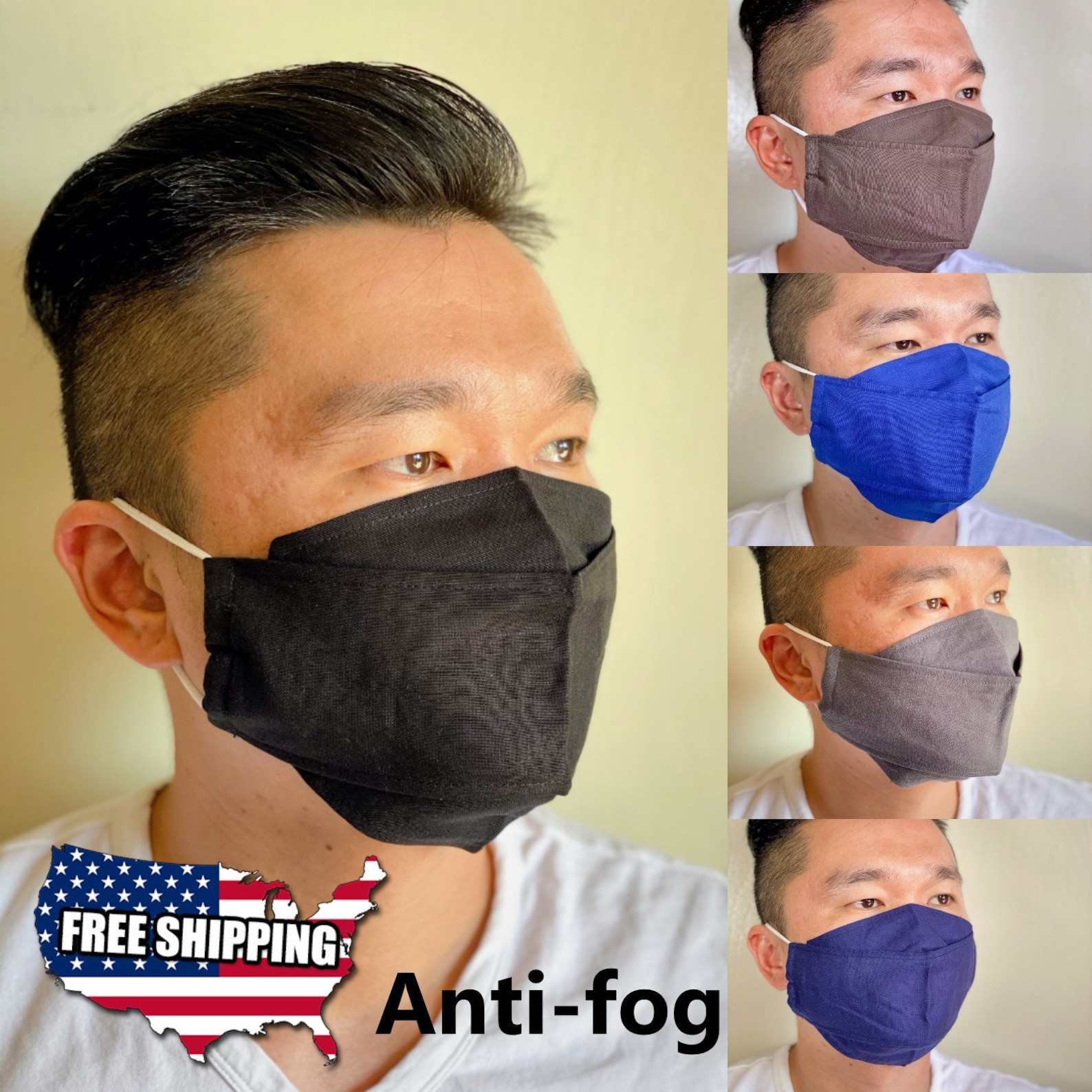 3D Formal Mask for Work | No Fog Design | Japanese Cotton Linen Silk ...