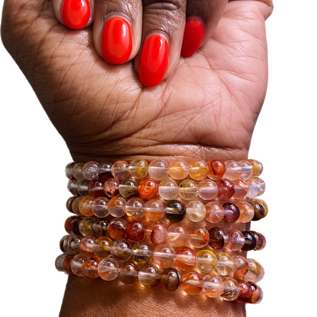 Fiery Fire Quartz Gemstone Bracelet Handcrafted Crystal Jewelry for ...
