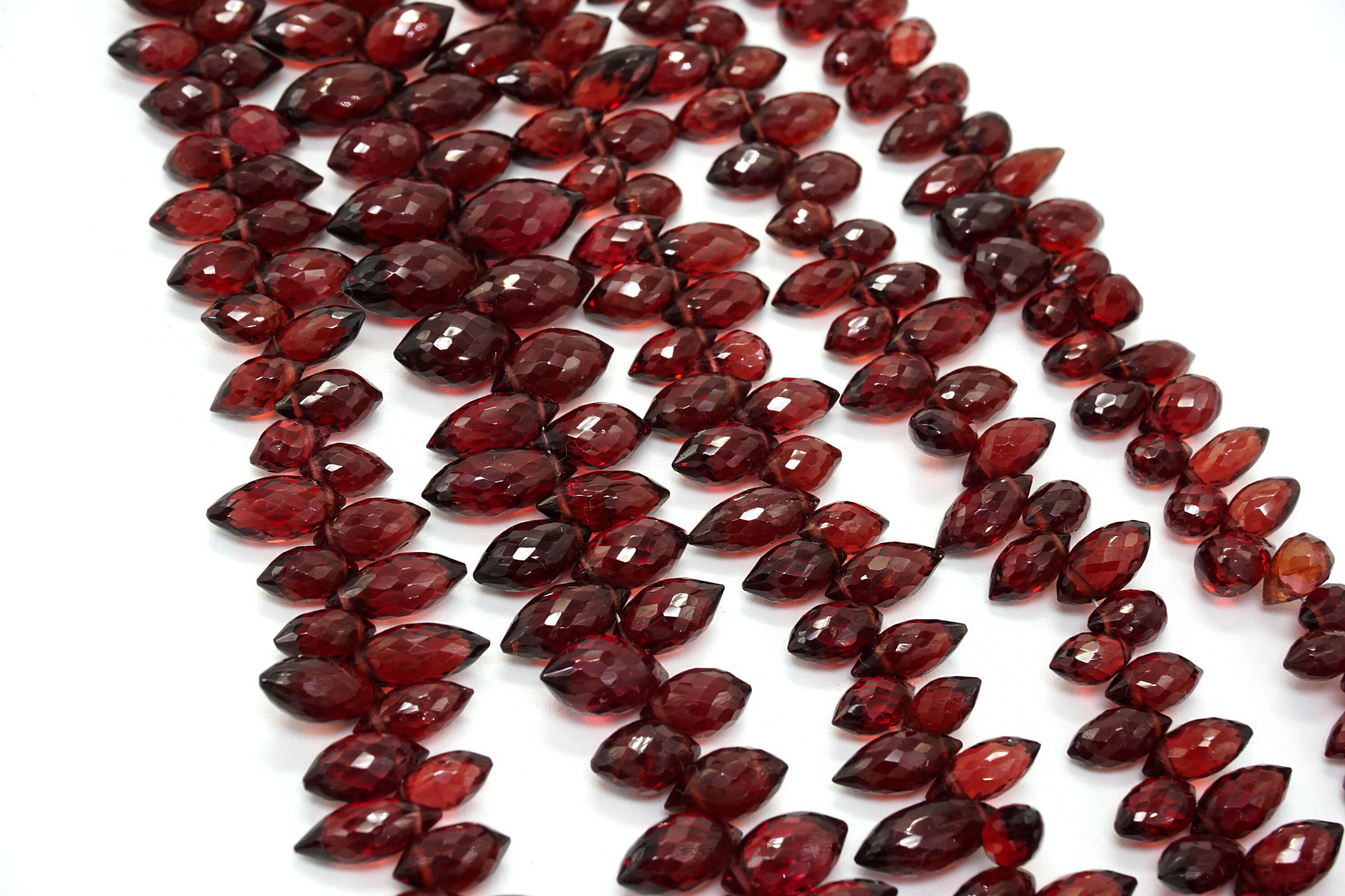 Natural Garnet Beads, Red Garnet Barrel Shape Beads, Faceted Barrel ...