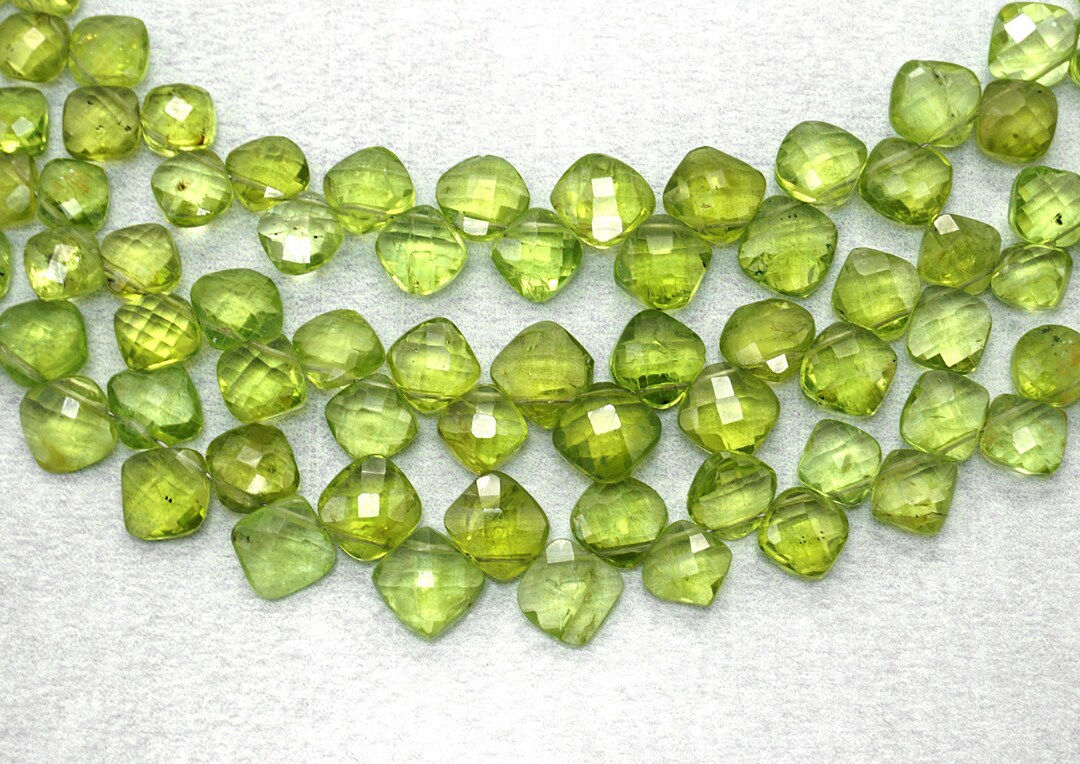 AAA+++ Natural Peridot Coin Beads, Peridot Faceted Coin Shape Beads ...
