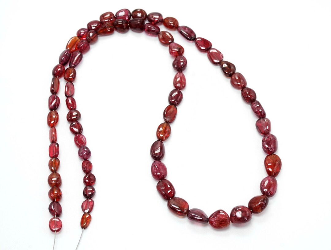 Natural Spinel Beads, Red Spinel Oval Shape Beads, Nugget Shape ...