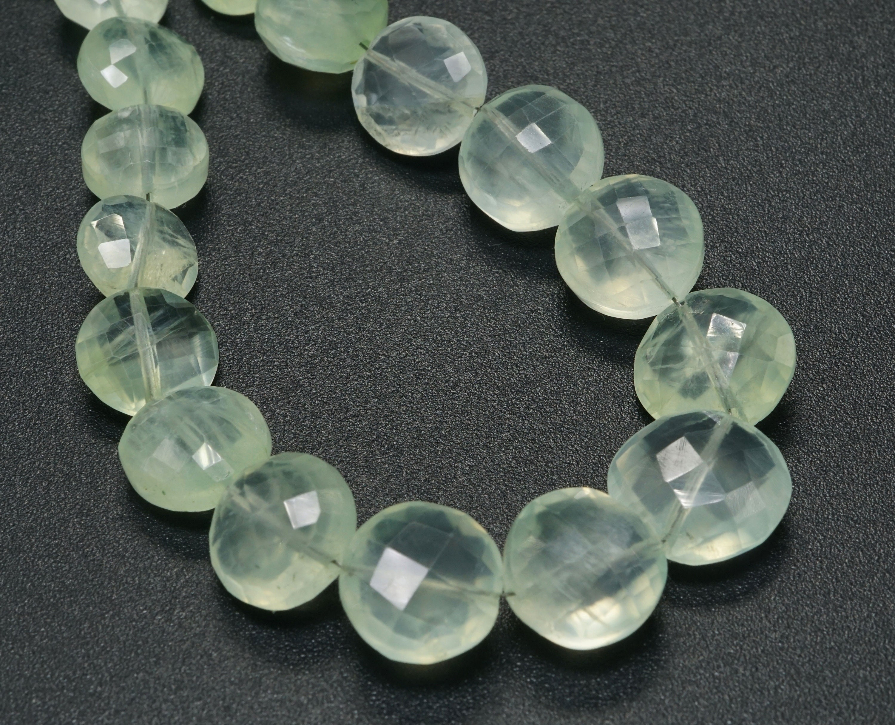 Natural Prehnite Beads Faceted Coin Shape Beads Prehnite - Etsy UK