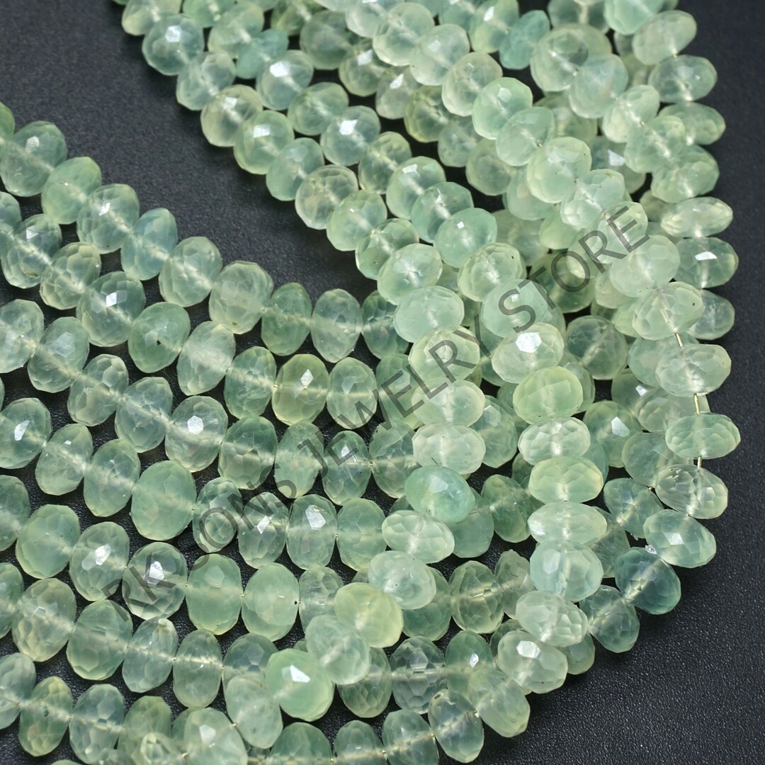 Cuentas de prehnita natural AAA+, cuentas facetadas de prehnita verde ...