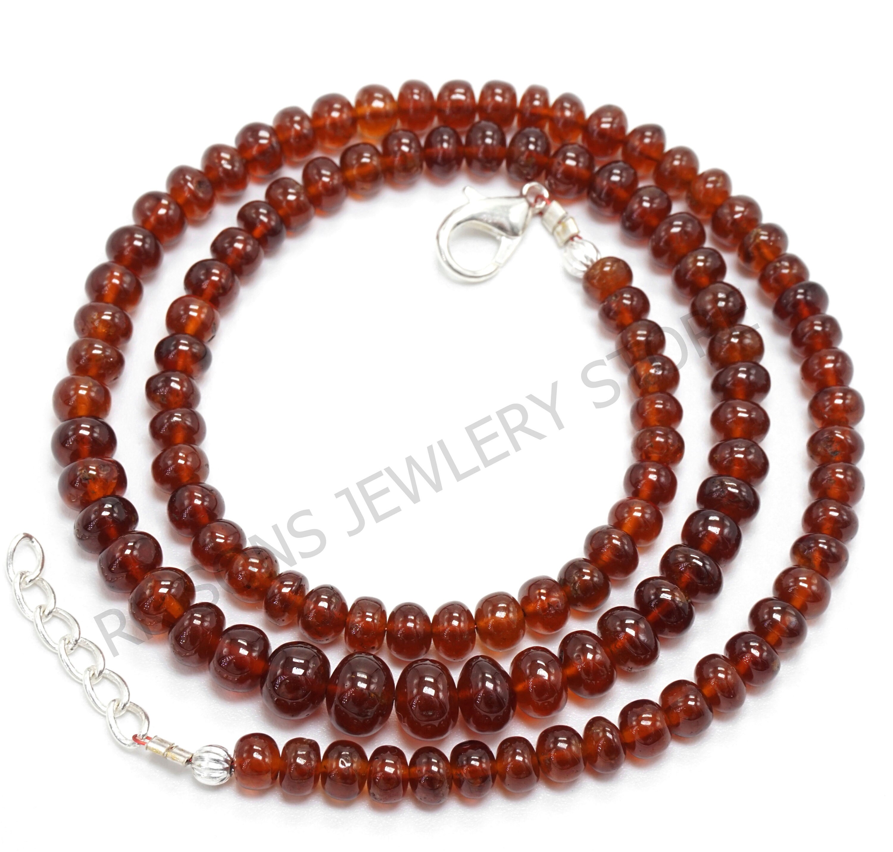 Hessonite Necklace, Gorgeous Natural Hessonite Garnet Beads Necklace ...