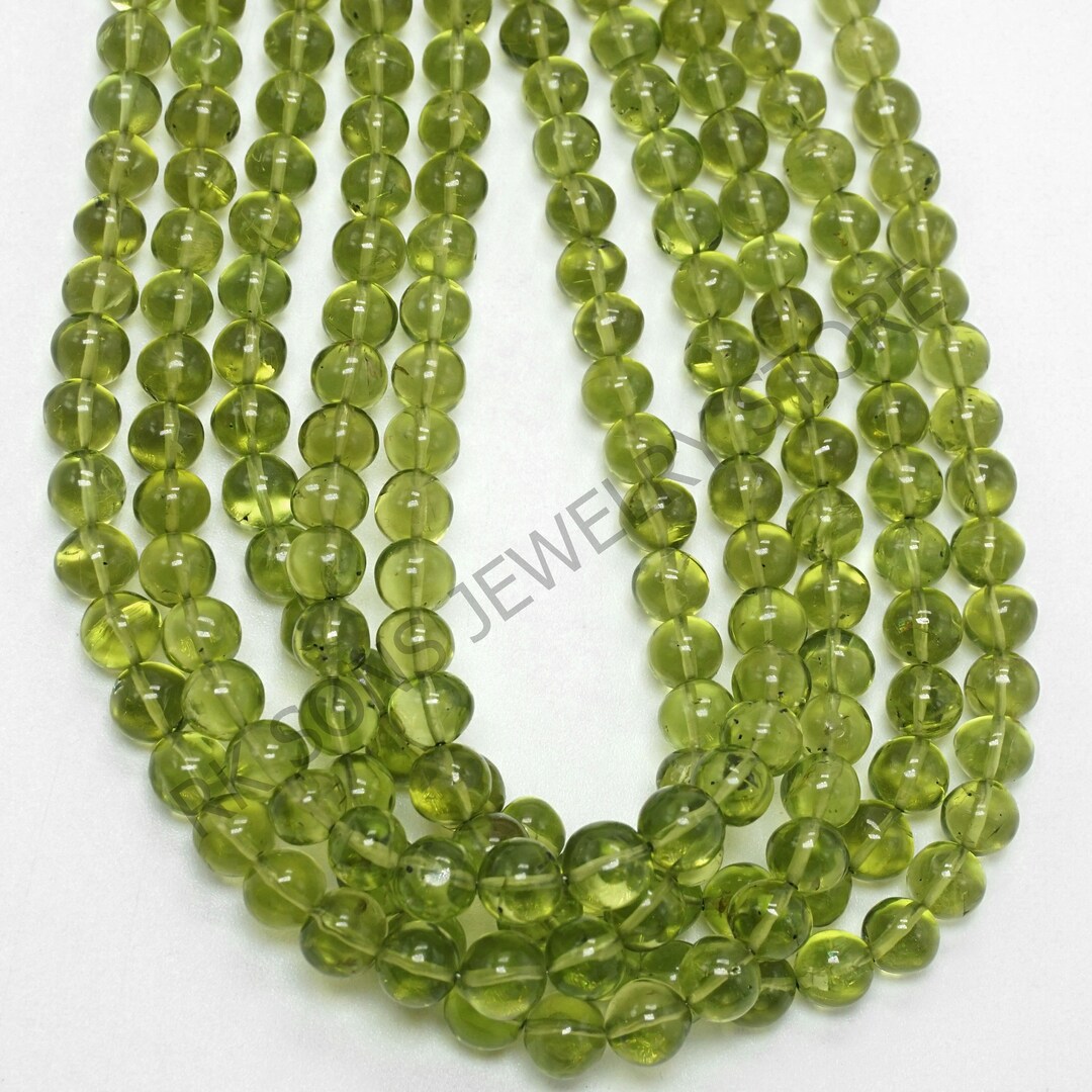 AAA+++ Natural Peridot Round Beads, Extremely Rare Peridot Smooth Round ...