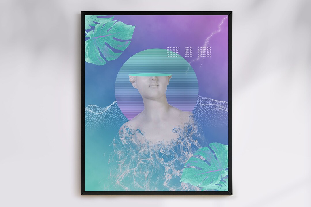 Vaporwave "dreamwave" Art Print | Surreal Wall Decor, Dreamy Collage ...