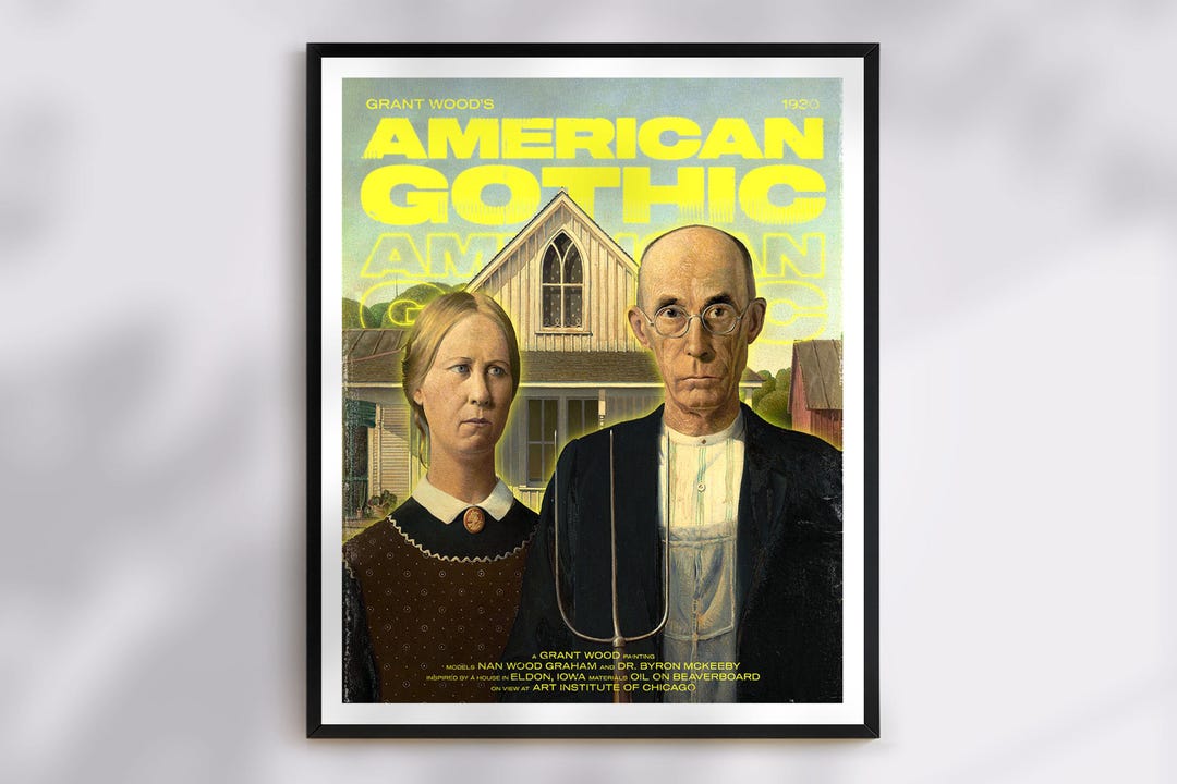 American Gothic by Grant Wood Art Print | Iconic Painting, Antique ...