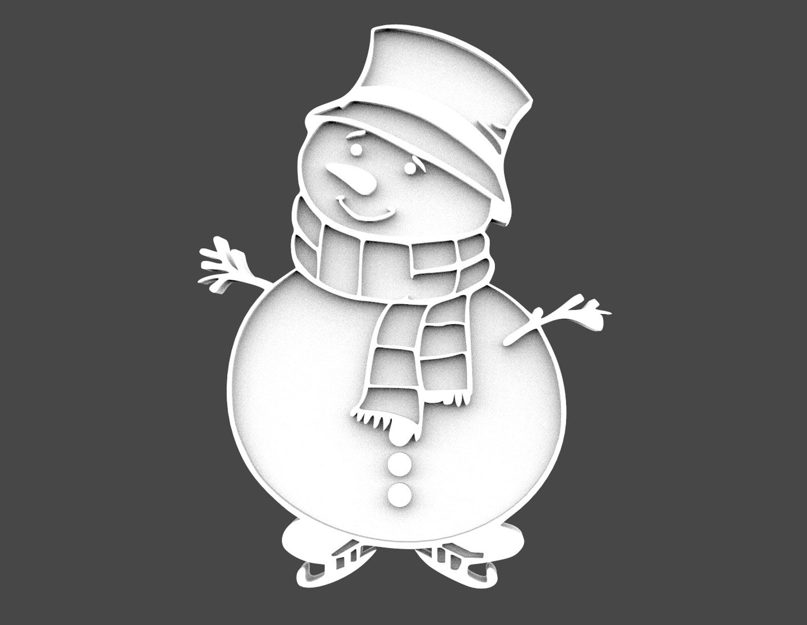 Happy Snowman STL 3D Snowman for CNC Machining | Etsy