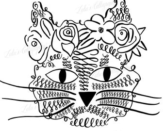 Cat Calligraphy | Etsy