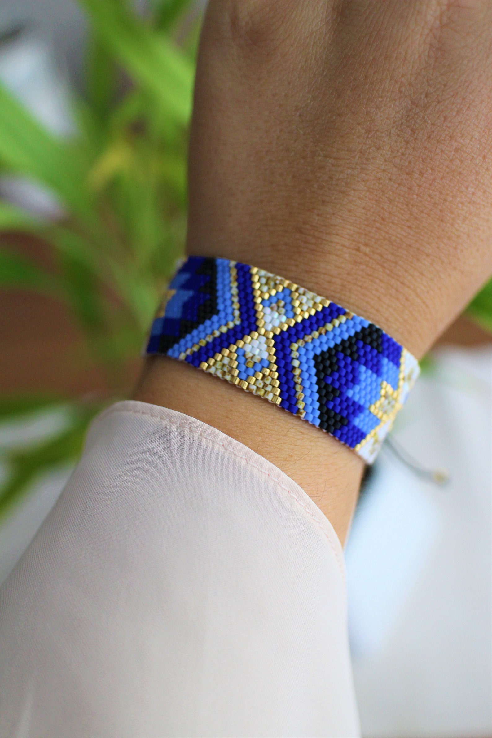 Miyuki Bead Bracelet, Geometric Beaded Bracelet, Miyuki Jewelry ...