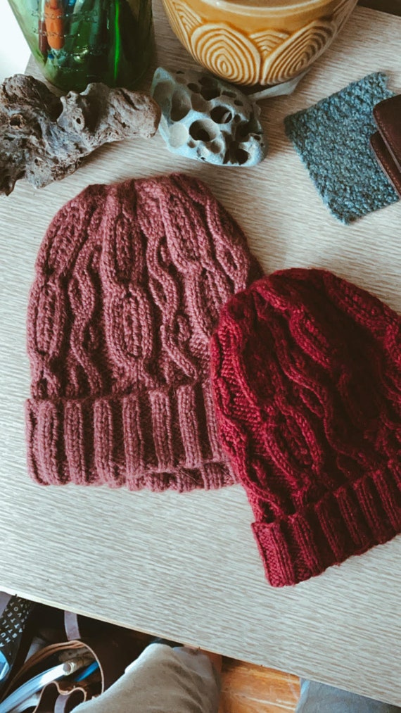 Cabled Hat Knitting Pattern Backroads Beanie Intermediate | Etsy