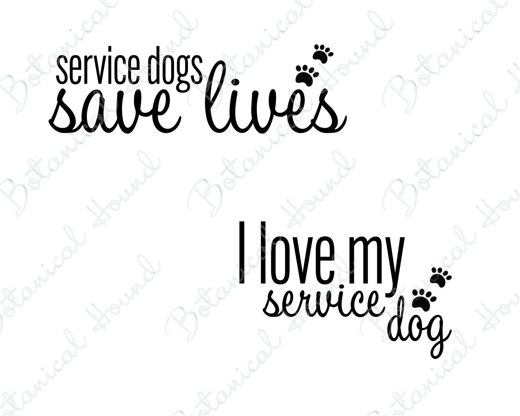Service Dog SVG Bundle Cut File for Cricut and Silhouette Service Dog ...
