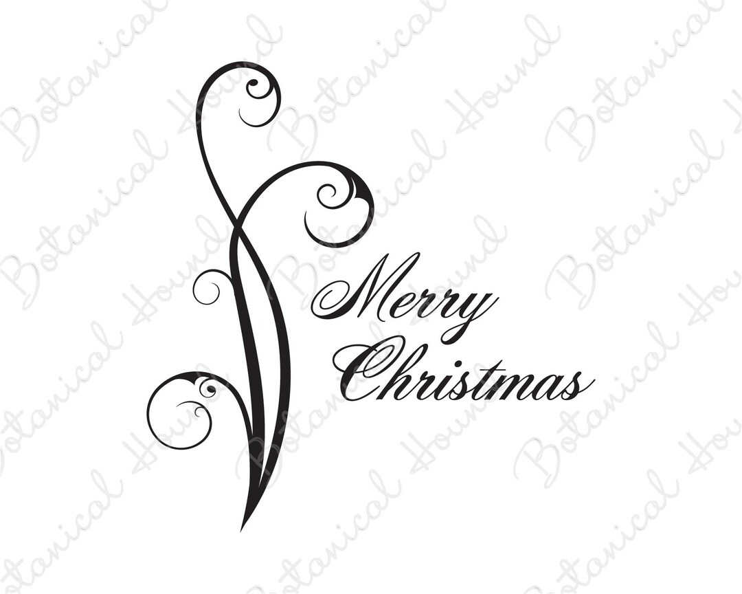 Elegant Merry Christmas SVG Cut File for Cricut and Silhouette - Etsy