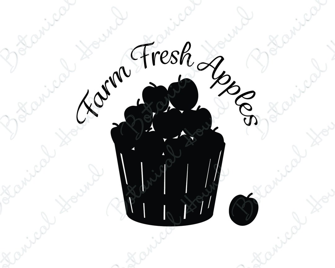 Farm Fresh Apples Basket SVG Cutting File - Etsy