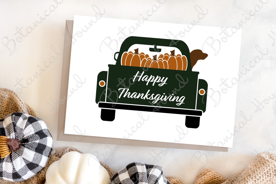 Happy Thanksgiving Truck With Pumpkins and Dog SVG | Fall SVG ...