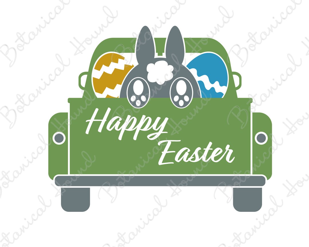 Happy Easter Truck With Bunny and Eggs SVG Cut File for Cricut - Etsy