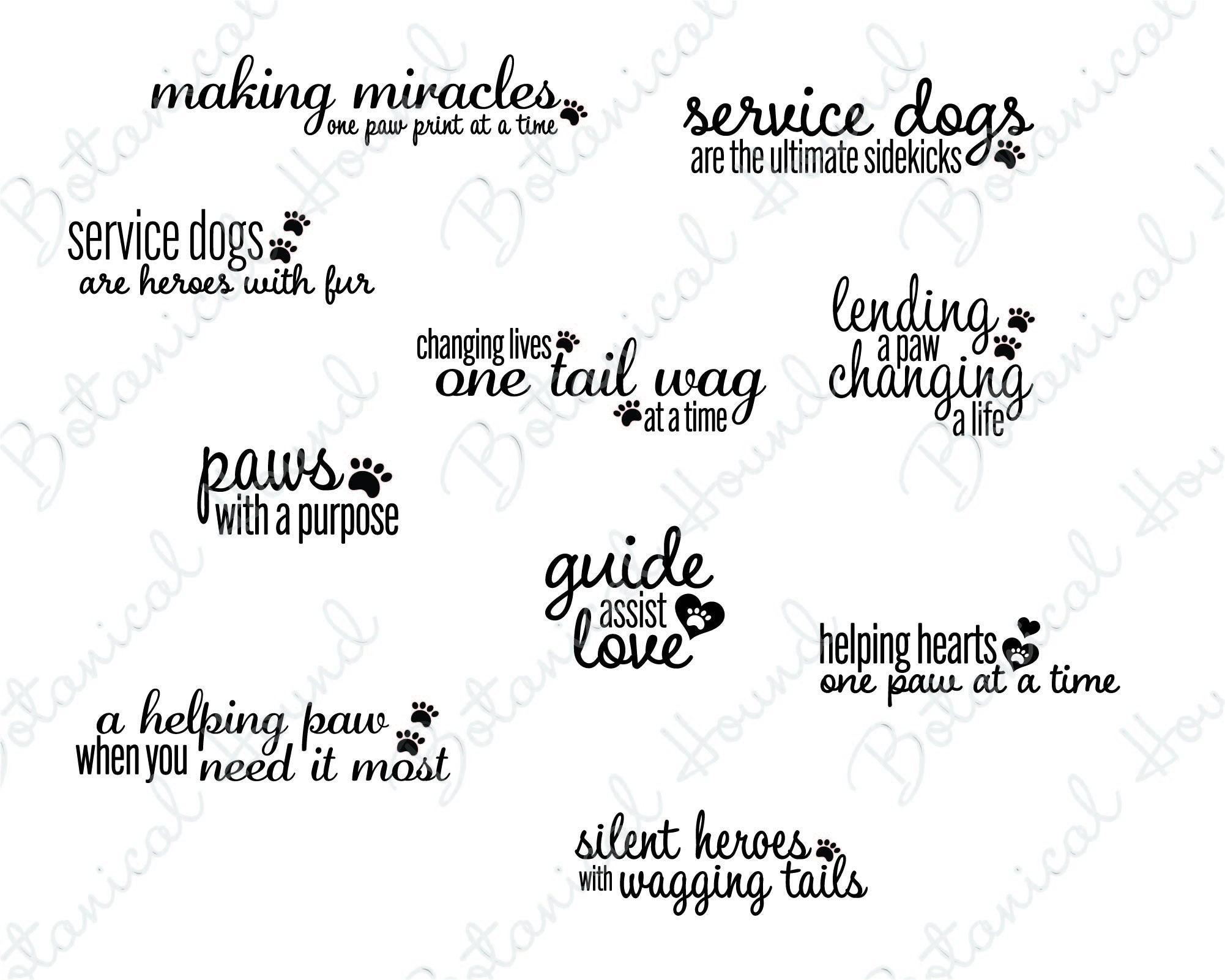 Service Dog Sayings SVG Cut File Bundle for Cricut and Silhouette - Etsy