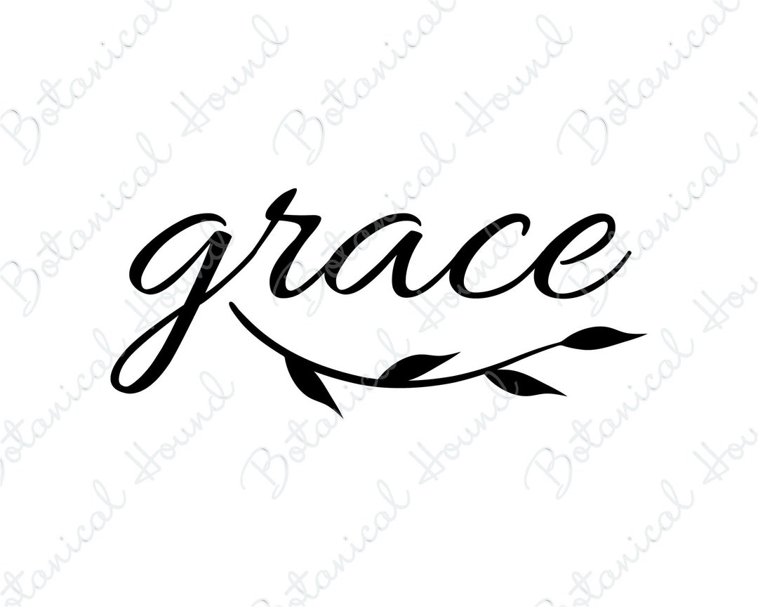 Grace SVG | Grace With Foliage Accent SVG | Grace Sign SVG - Etsy