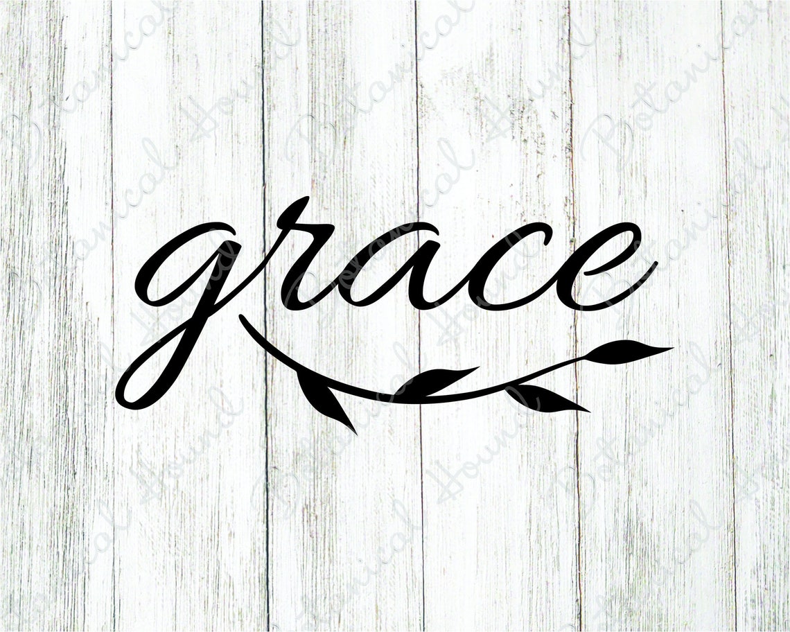Grace SVG Grace With Foliage Accent SVG Grace Sign SVG - Etsy